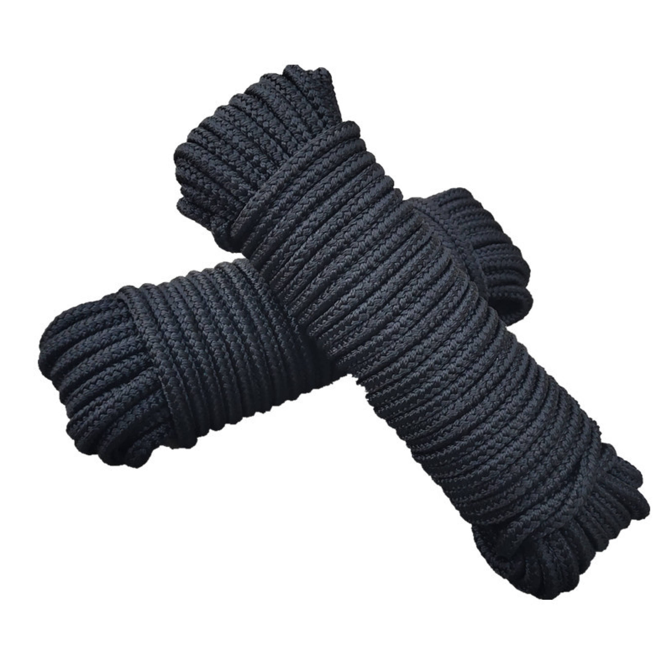 Length 10/20/30/40/50M, diameter 5/8/10mm black lifting safety rope, nylon rope, braided rope ...