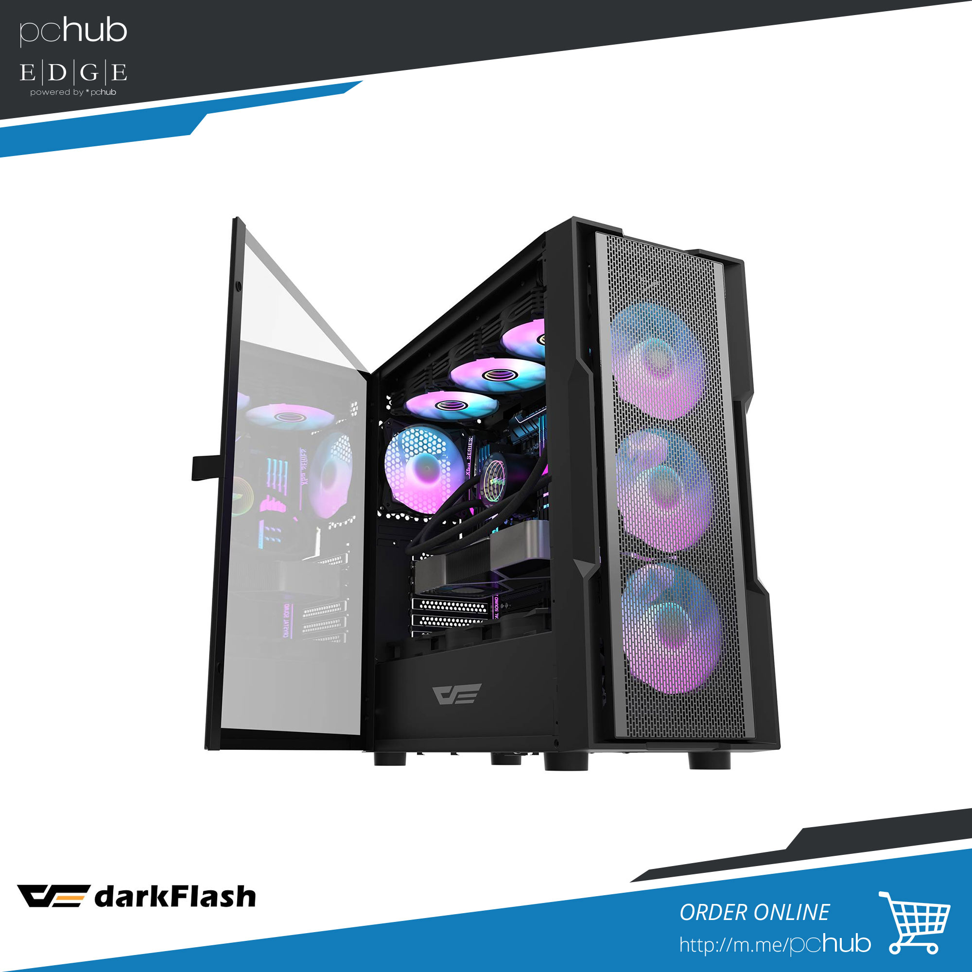 darkFlash DK431 Mesh TG, ATX, black, 4x aRGB 120mm | Lazada PH