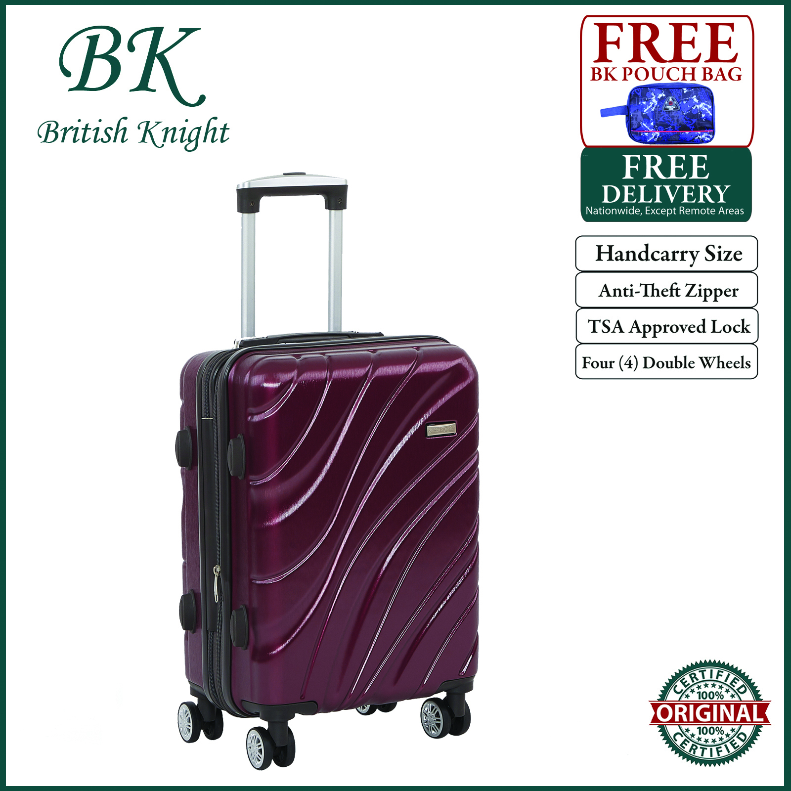 British Knight BHS917ZTE Red Small (20 Inch) Expandable Luggage with ...
