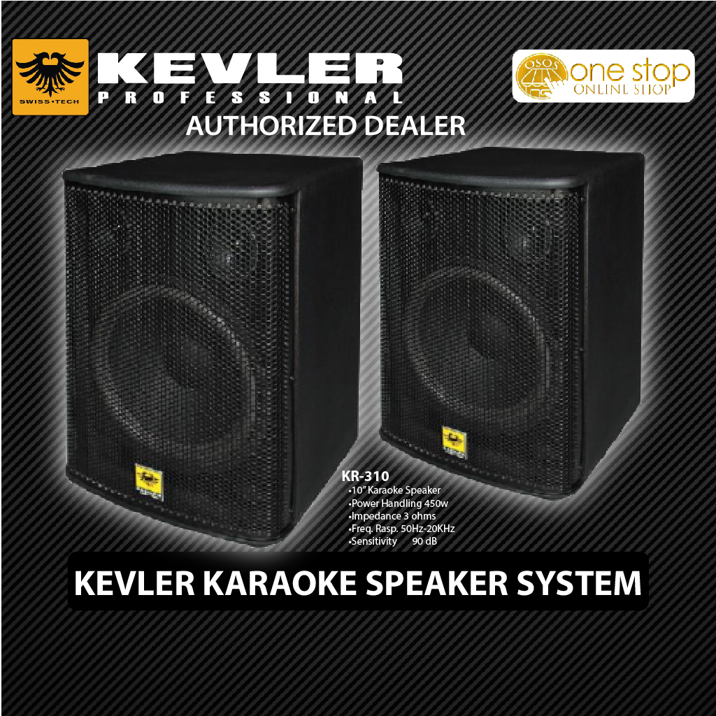 Kevler KR-310 2-Way 450W Speaker System 10" Pair with free 2 5m Speaker ...