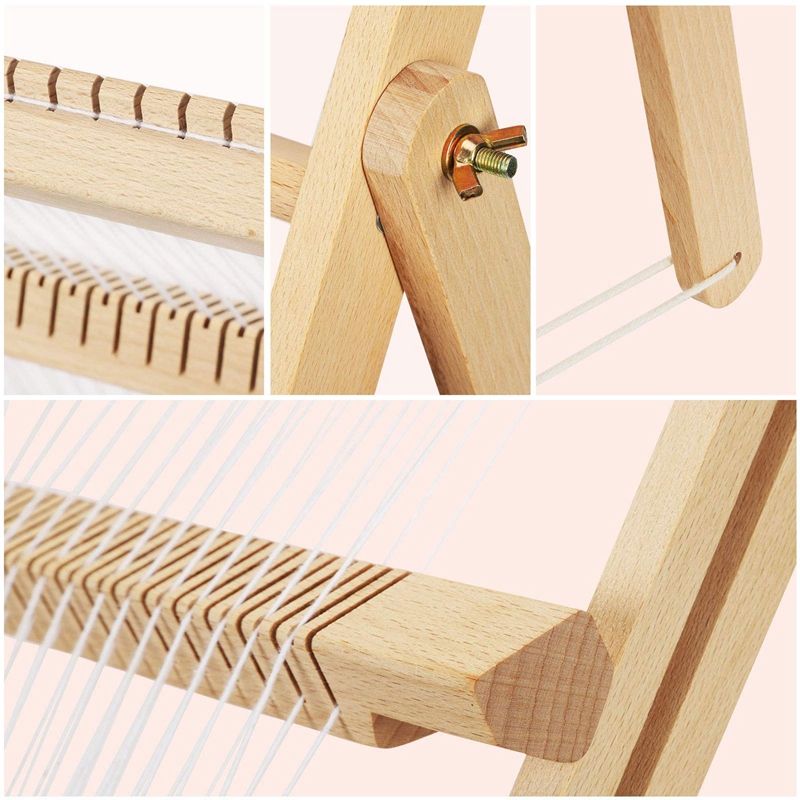 Wooden Weaving Loom with Stand, Multi-Craft Weaving Looms Kit,Weaving ...