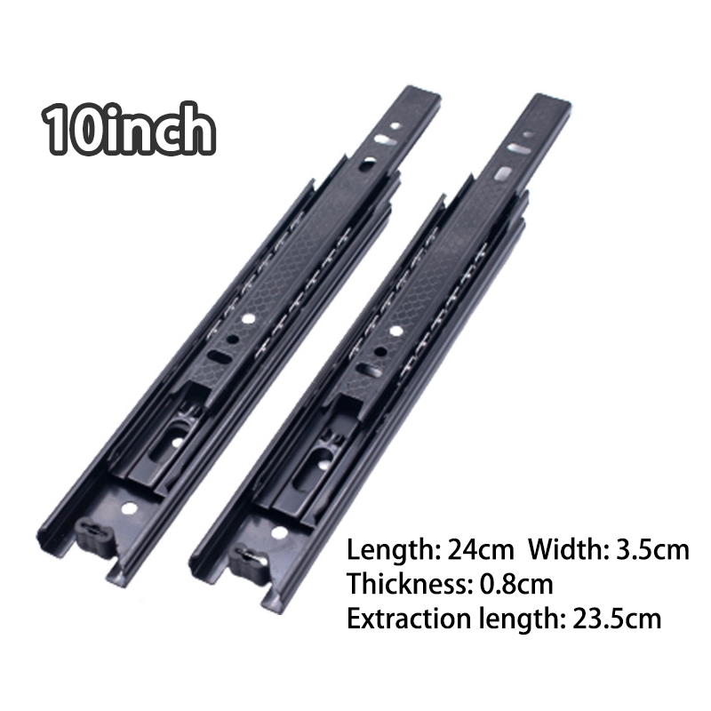 2 PCS Rail Drawer Guide Full Drawer Full Extension 3 Fold Drawer Slide ...