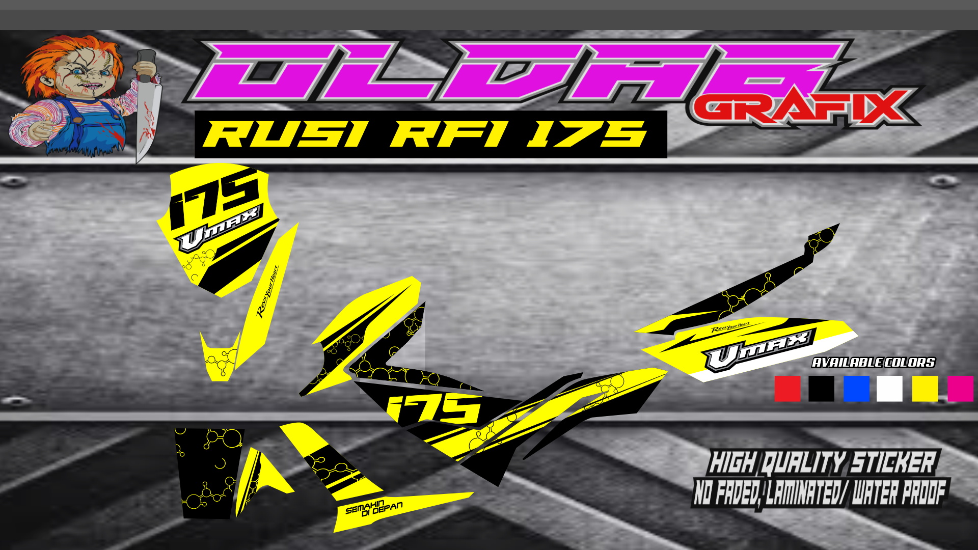 RUSI RFI 175 STICKER DECALS, FULL BODY DECALS-164 | Lazada PH