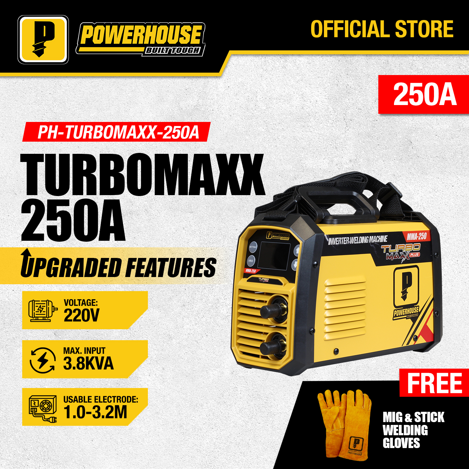 Powerhouse Turbomaxx Synergic Inverter Type 250A - 550A Industrial ...