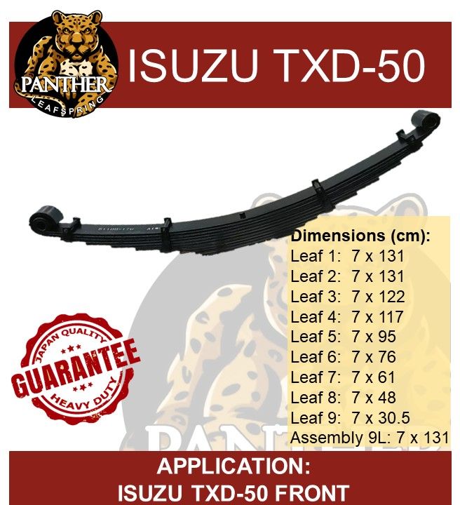 Molye / Leaf Spring for Isuzu TXD-50 Front (MATIBAY) | Lazada PH