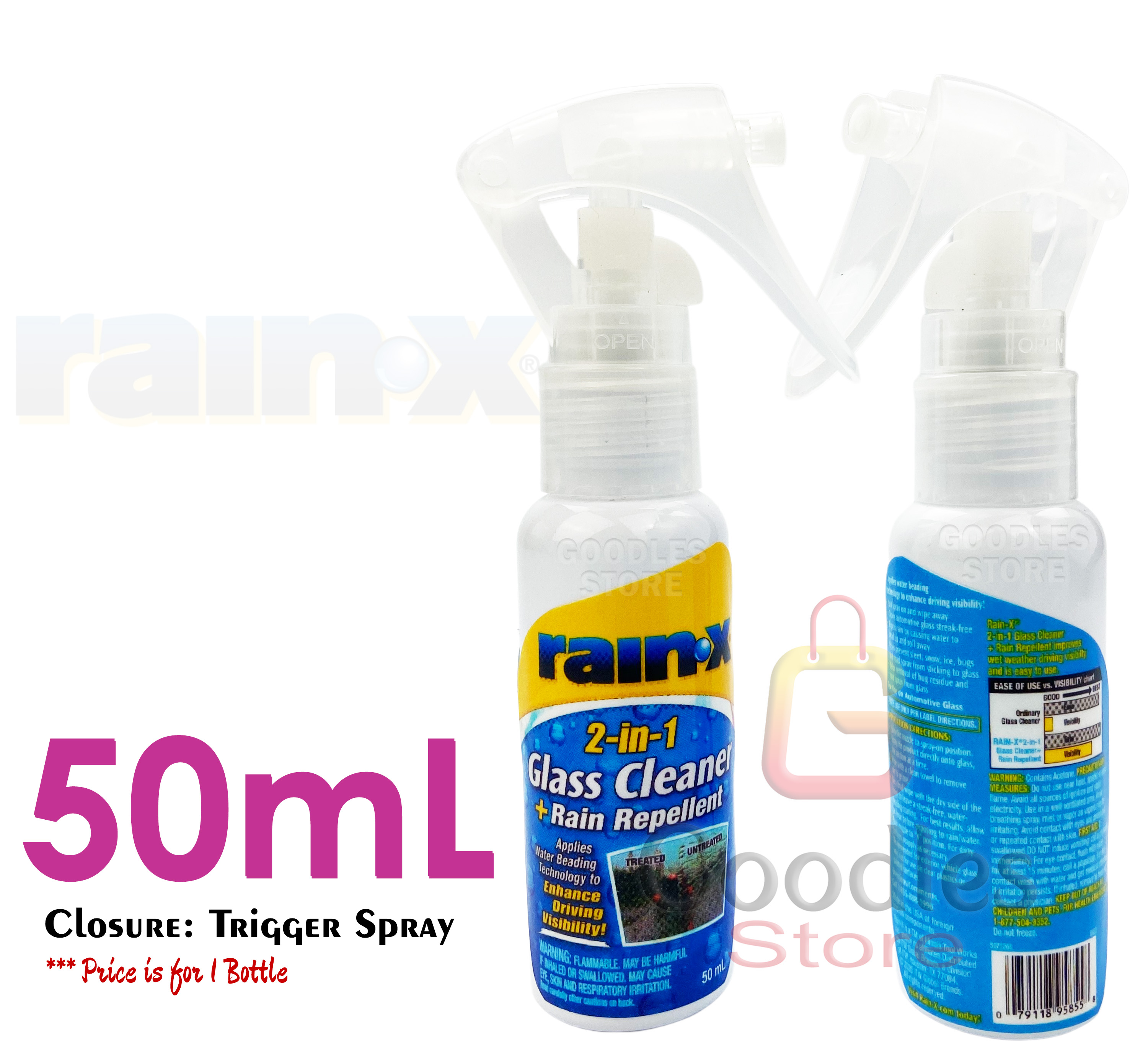 Rain-X 2in1 Glass Cleaner Rain Repellent Trigger Acid Rain Water ...