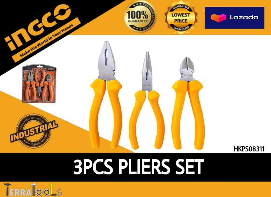 Ingco HKPS08311 3pcs Pliers Set SUPER SELECT | Lazada PH