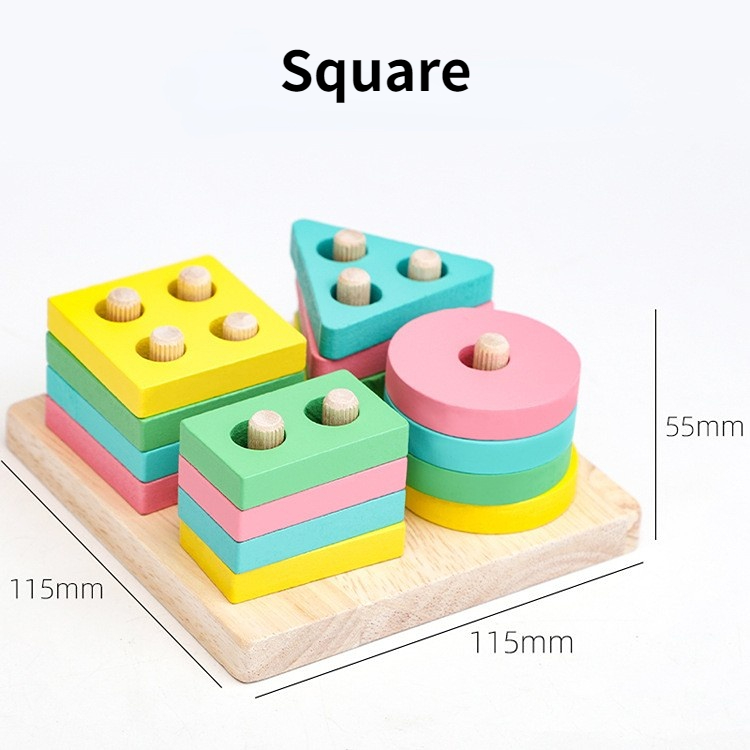 Geometric Shapes Paired Four Column Shape for Children's Toys | Lazada PH