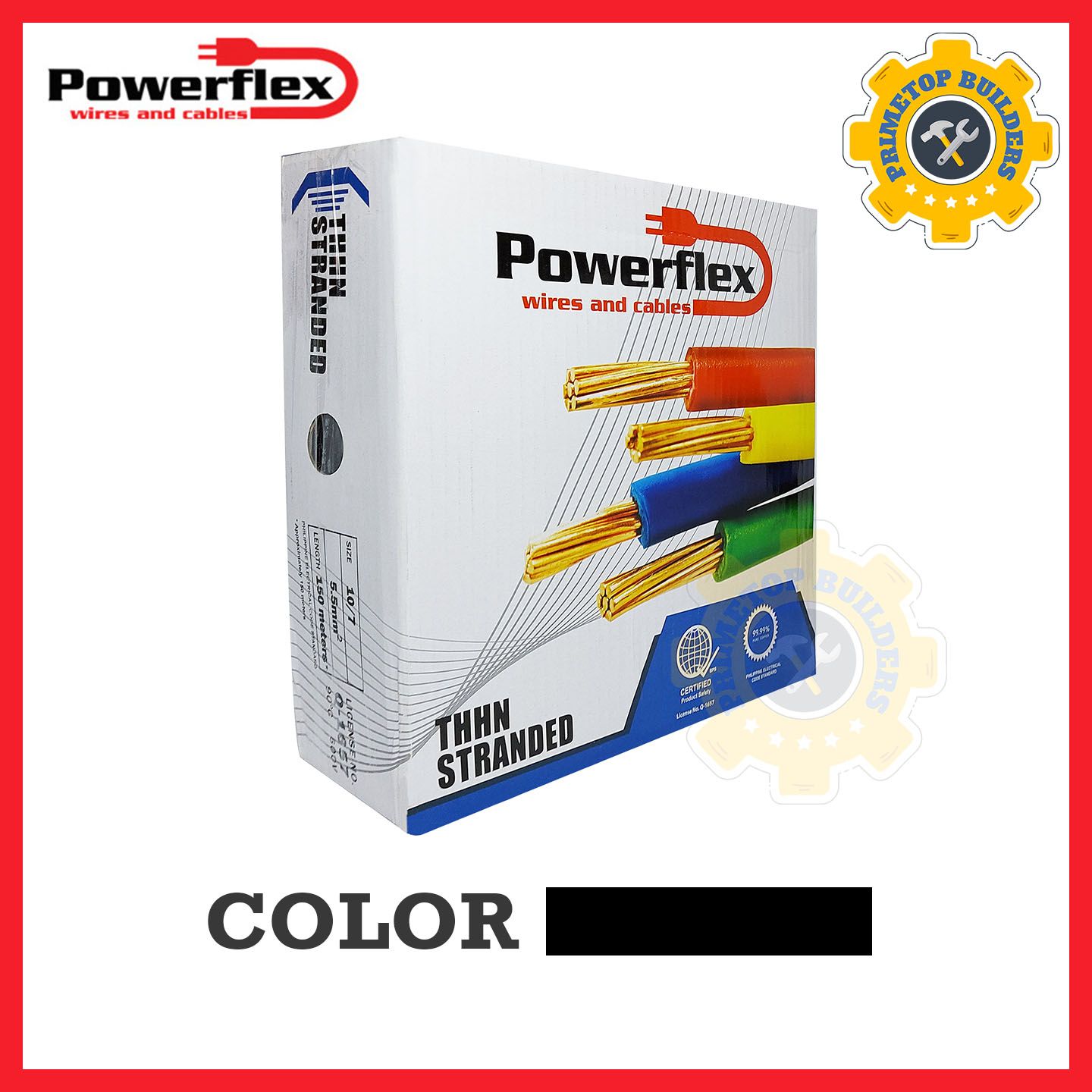 POWERFLEX THHN Wire #10 (5.5 mm²) STRANDED Electrical Wire 10/7 - 150 ...