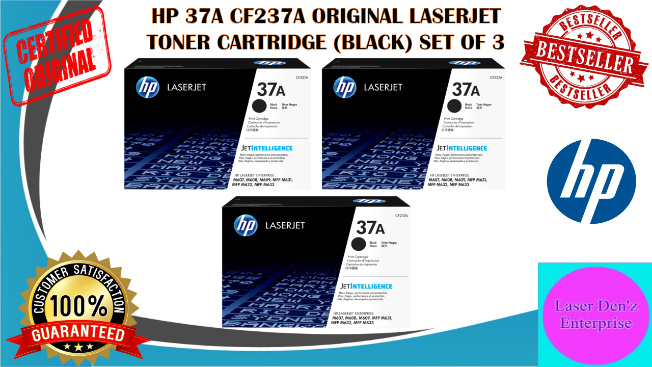 HP 37A CF237A ORIGINAL LASERJET TONER CARTRIDGE (BLACK) SET OF 3 ...