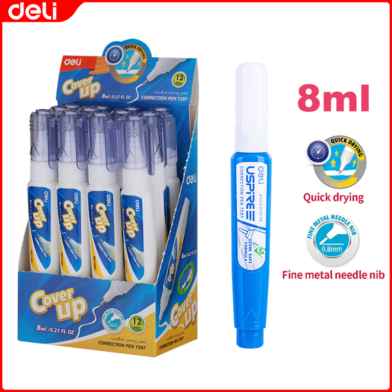 Deli 8ml Correction Pen Liquid Stationary For School Supplies Quick Dry ...
