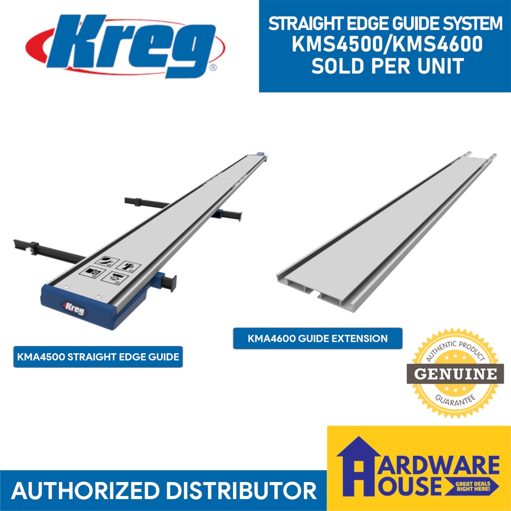 ORIGINAL KREG Straight Edge Guide 4FT Rail OR Extension 2FT Aluminum ...