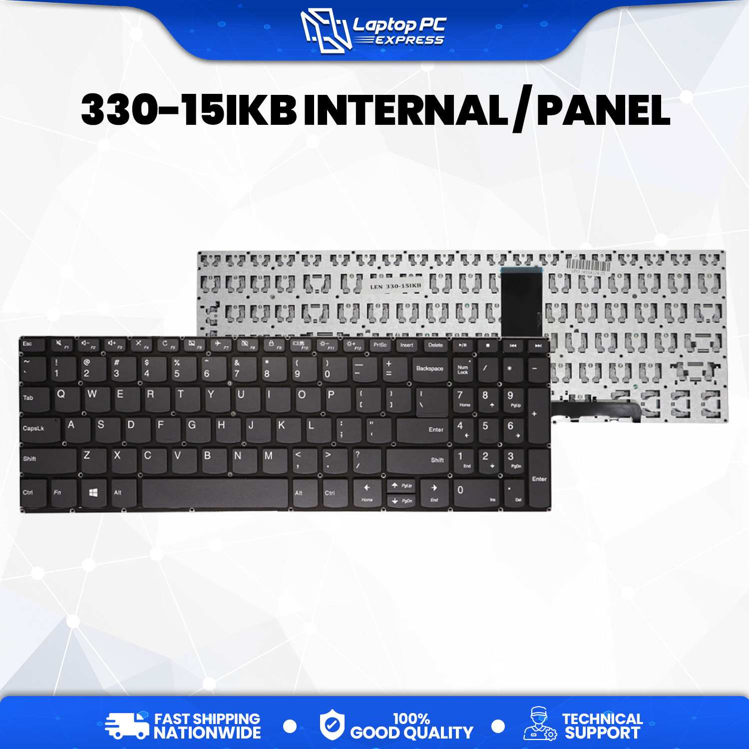 LPCE Laptop Keyboard 330-15IKB Compatible with Lenovo IdeaPad 330-15 ...