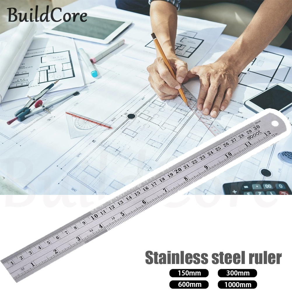Stainless Steel Ruler w/ Conversion Chart (6" | 12" | 24" | 40 ...
