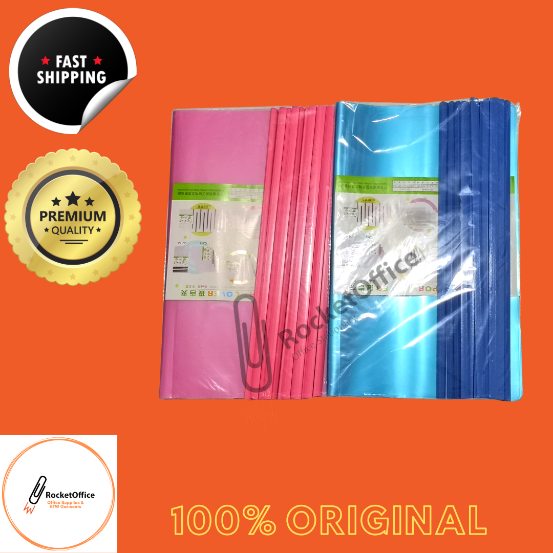 Transparent Sliding Folder Pack of 12 Filing Long Short Plastic Folder ...