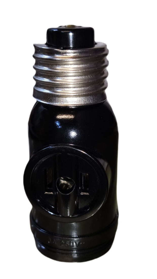 Keyless Current Tap Socket E27 3A 250V with 2 Flat Pin Outlet ( Omni ...