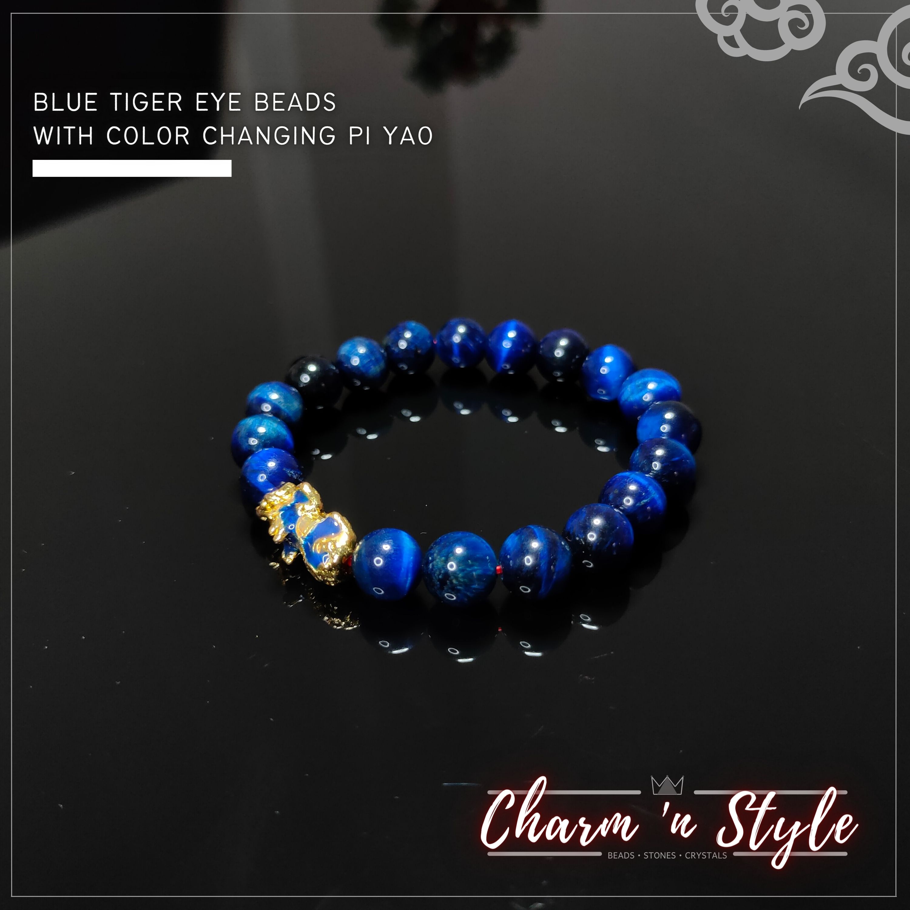 BLUE TIGER EYE BEADS WITH COLOR CHANGING PI YAO | Lazada PH
