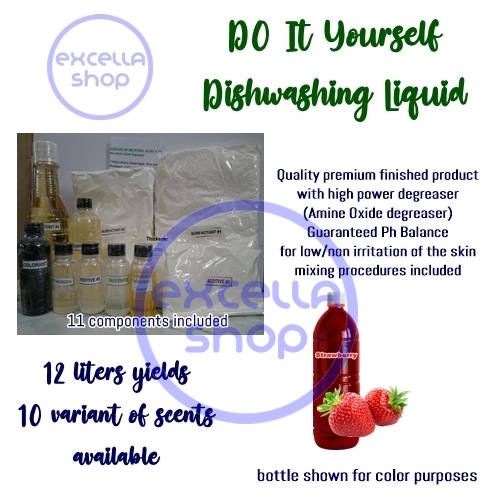 Dishwashing Liquid kit set STRAWBERRY Scent PREMIUM DIY soap raw ...