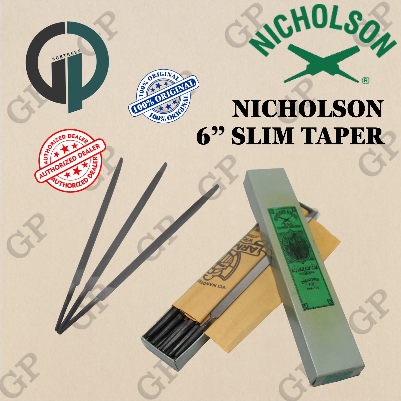 Nicholson Slim Taper File 4" ,5" , 6", extra taper 4" Increment Cut ...