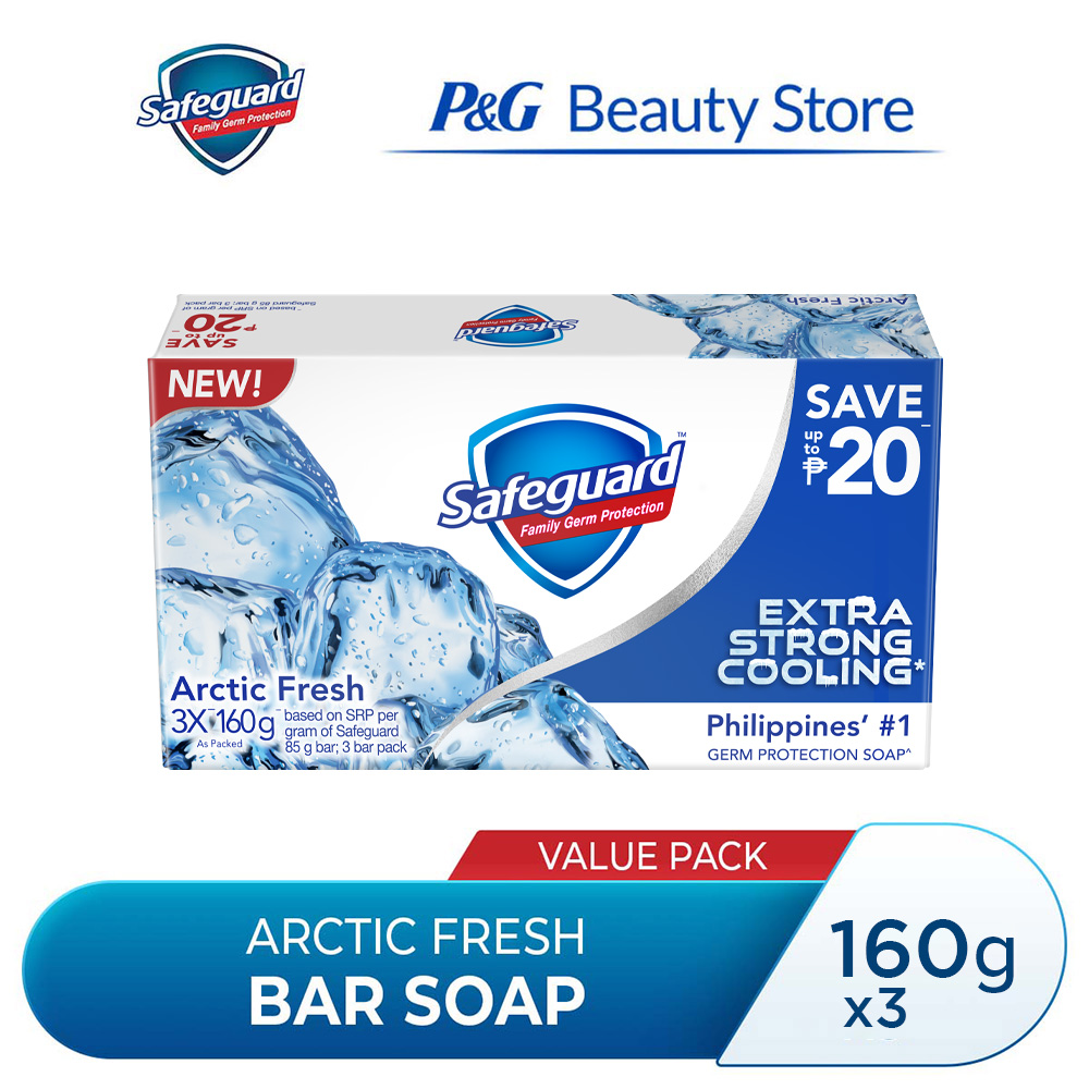 Safeguard Antibacterial Soap Bar Arctic Fresh 160gx3 | Lazada PH