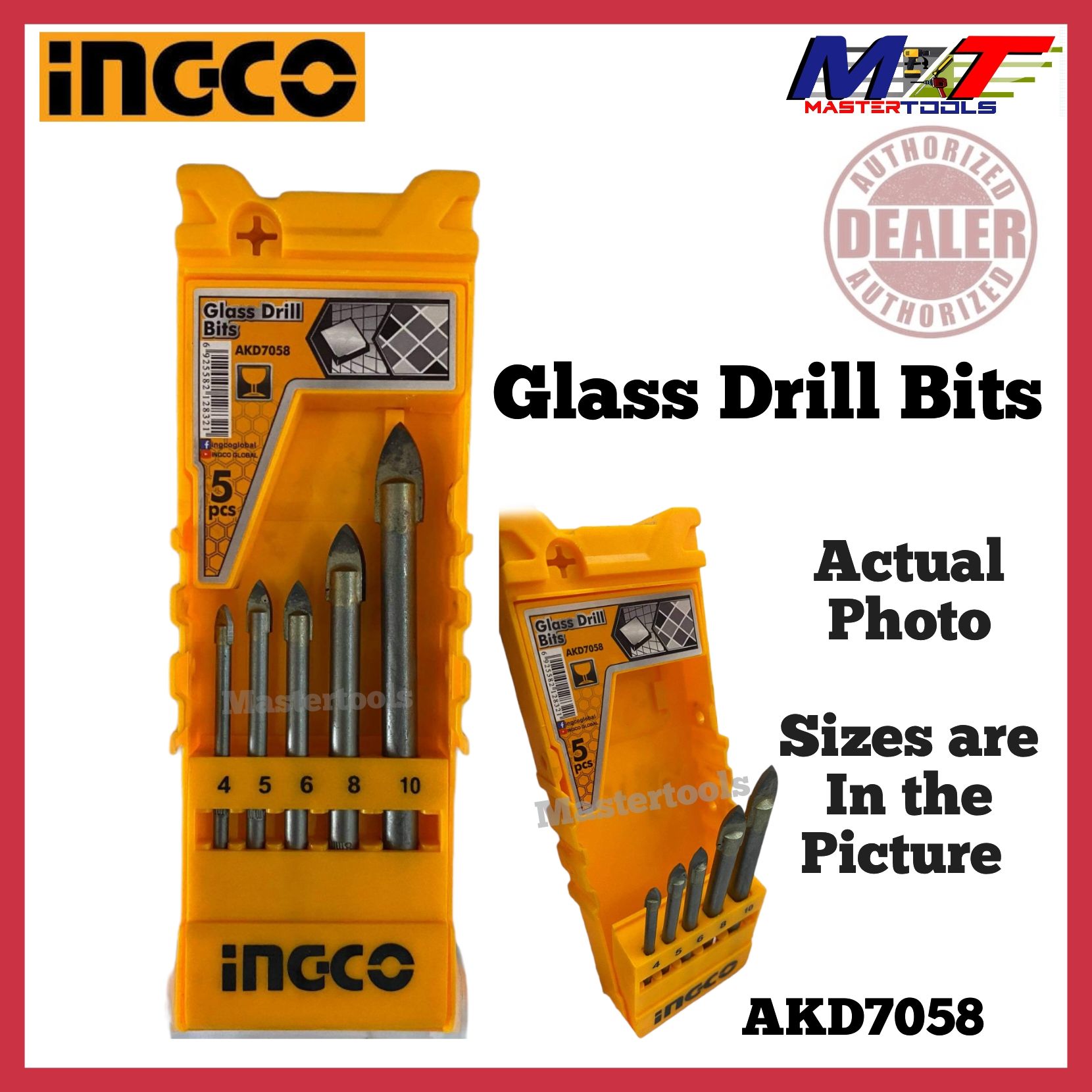 Ingco AKD7058 5pcs Glass Drill Bit Set, ️Mastertools ️ | Lazada PH