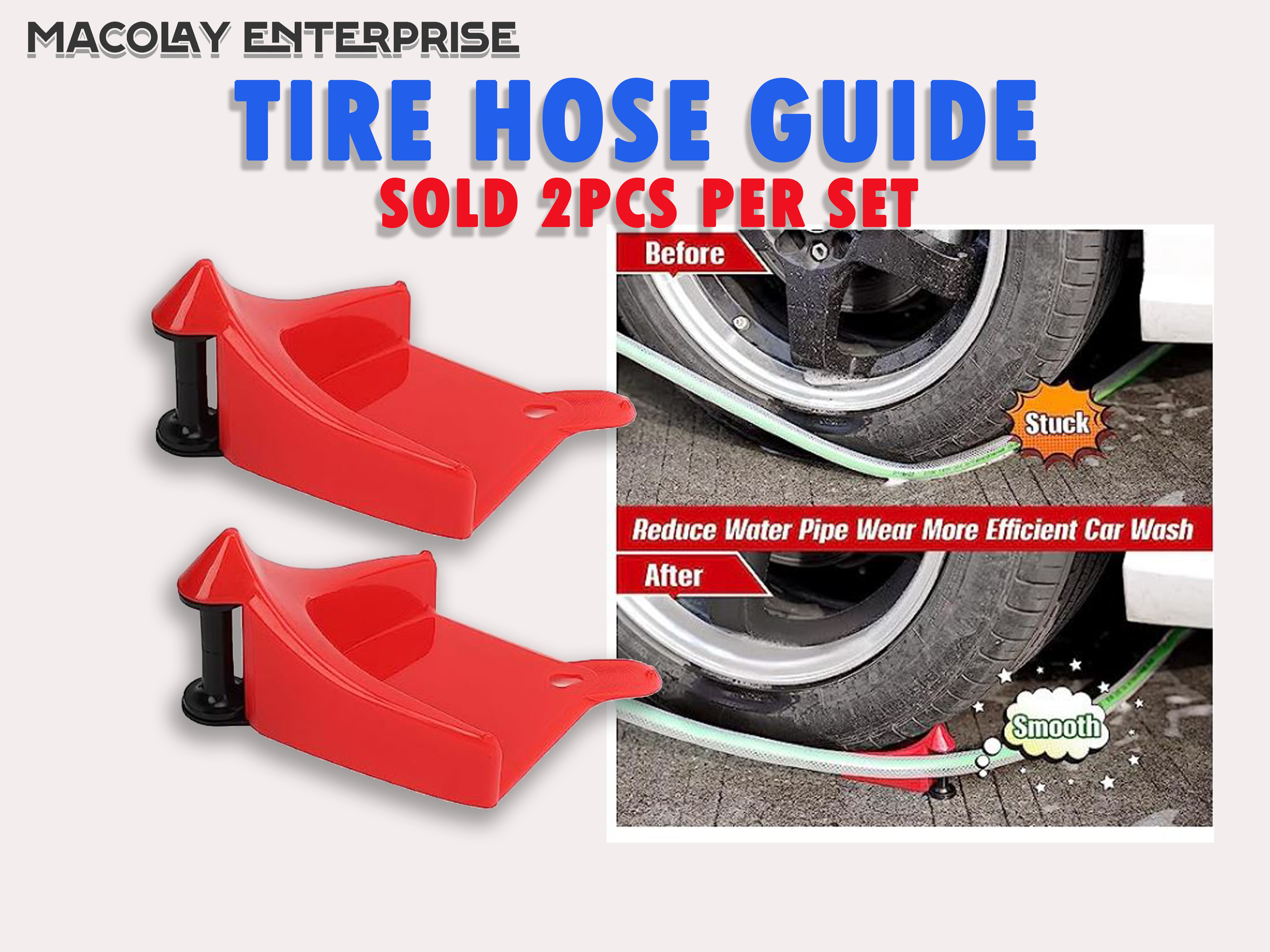 Tire Hose Guide, 2pcs per set in Red Color by Macolay Enterprise ...