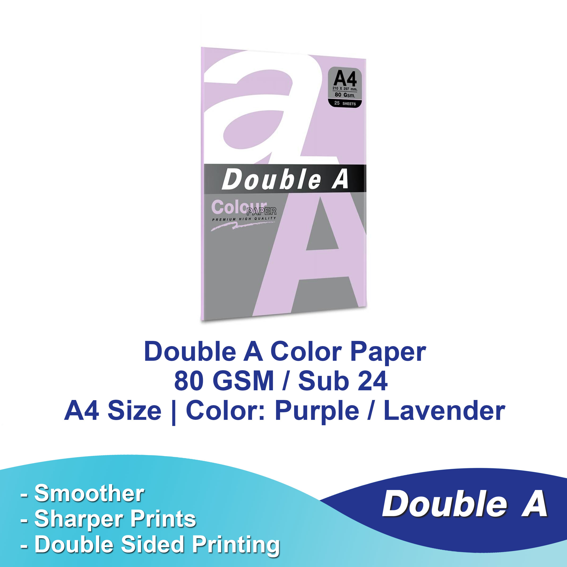 DOUBLE A Color Paper A4 80 GSM 25 sheets | Lazada PH