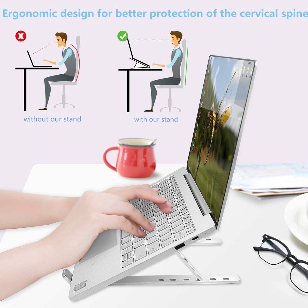 Aluminum/Plastic adjustable laptop stand foldable portable laptop ...