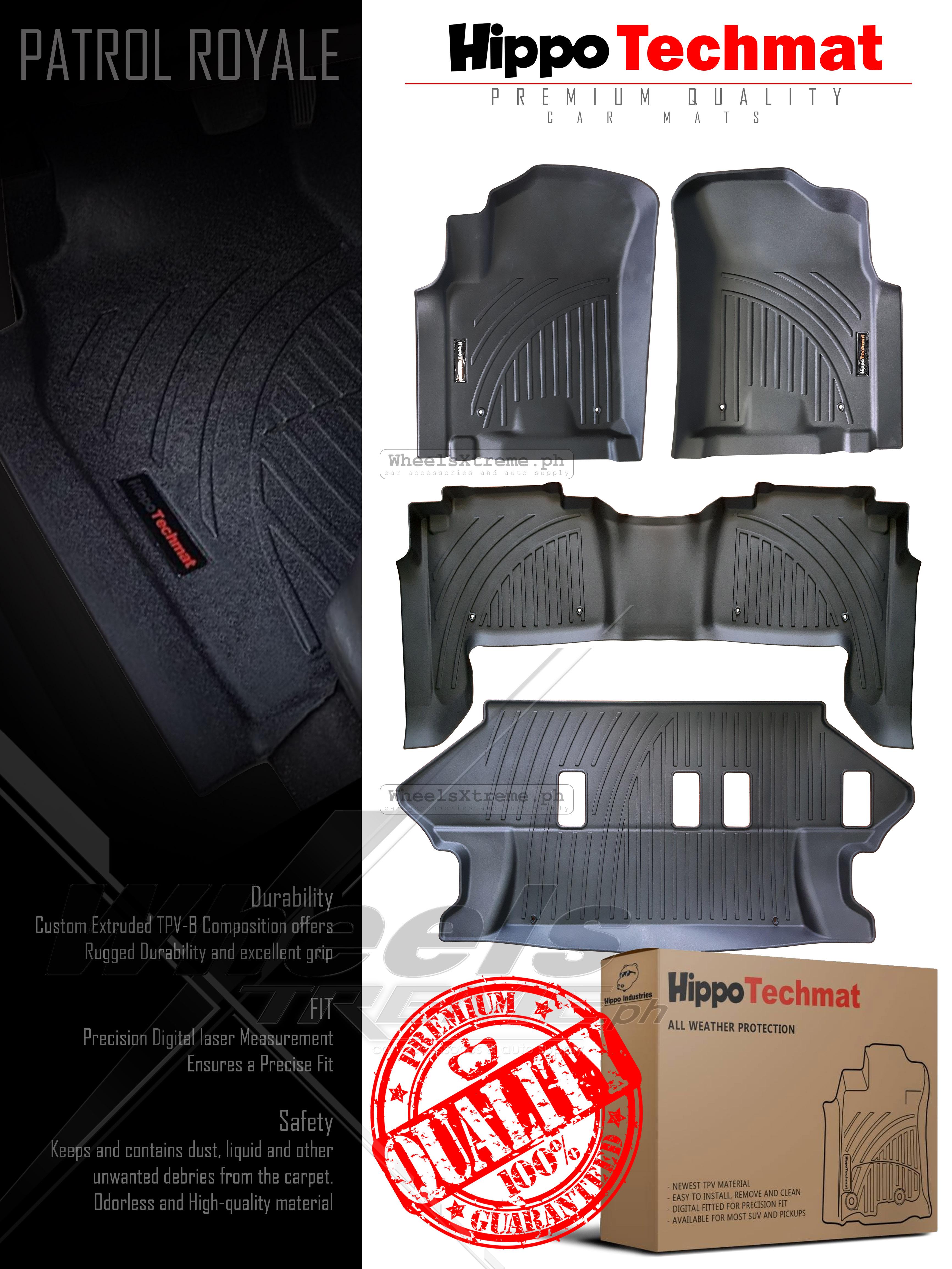 Nissan PATROL ROYALE 2012 to 2024 1st-3rd Hippo Techmat Floor Liner ...