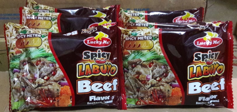 Lucky Me! Spicy Labuyo Beef Flavor Instant Mami Noodles (55g x 6pcs ...
