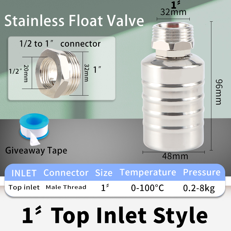 1/2" 304 Stainless Steel Float Valve Automatic Water Level Control ...