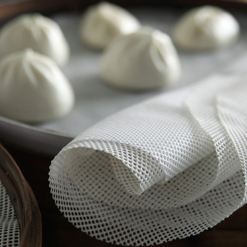 WED675Round Non-Stick Silicone Mesh Cloth Baking Liners Steamer Pad ...