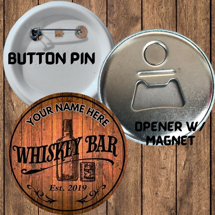 Button Pin/Badge Pin or Button Opener with magnet Personalize ...