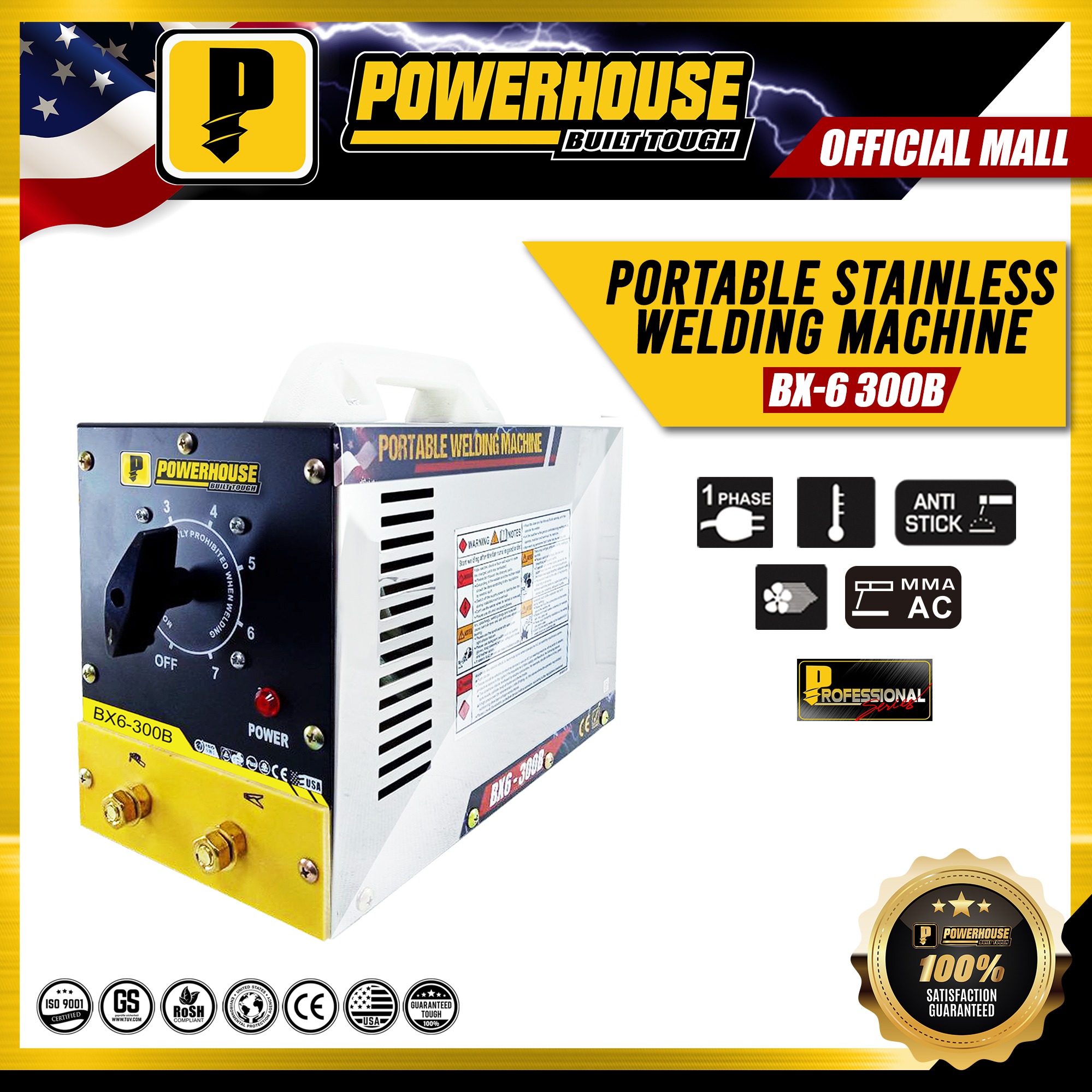 POWERHOUSE BX6-300B Portable Welding Machine Stainless Body 300A PHWM ...