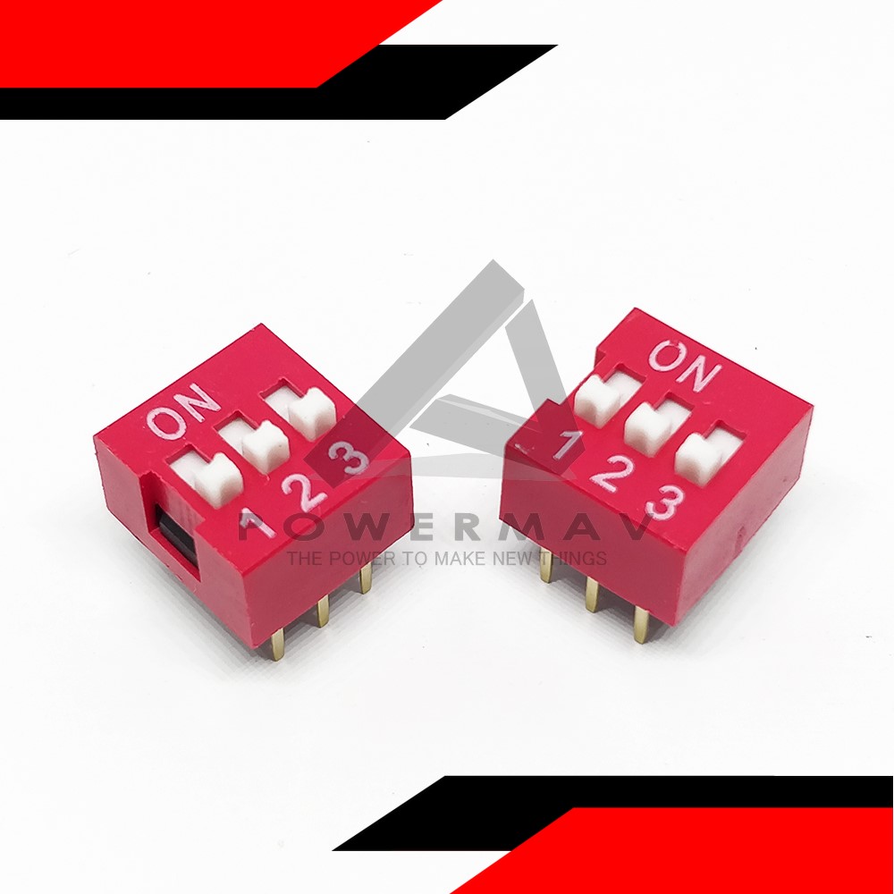 2pcs 3 way dip switch 3 position slide red micro small switch 2.54mm ...