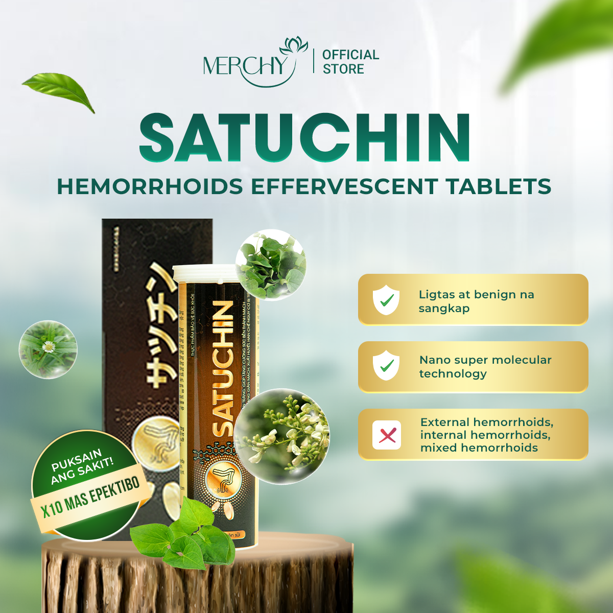 [ Authentic ] SATUCHIN Hemorrhoid Effervescent Tablets‍ | Lazada PH