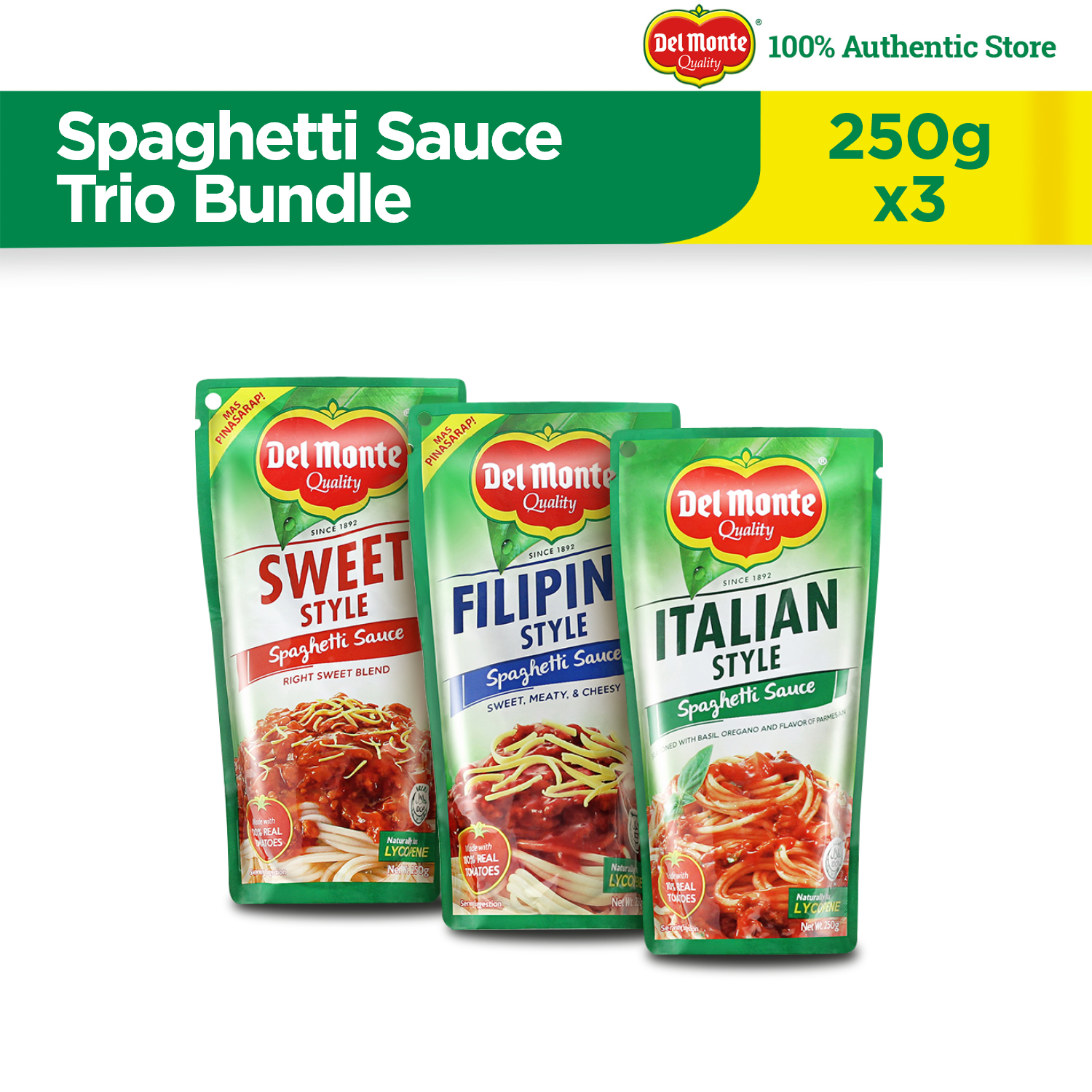 DEL MONTE Spaghetti Sauce Trio Bundle x 3 items (Del Monte Italian ...