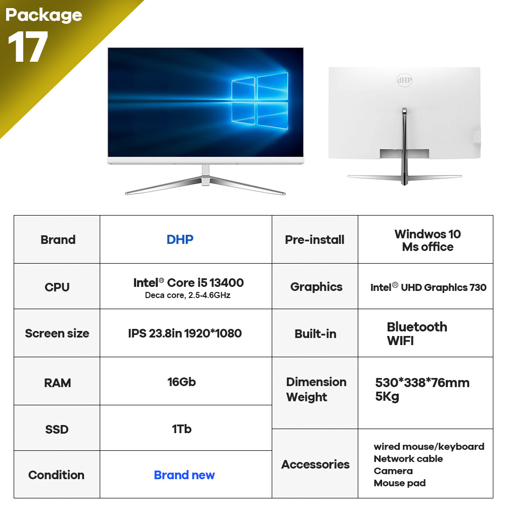 All in One Desktop PC Computer Set 24 inch PC Full Set Intel Core i3/i5 ...