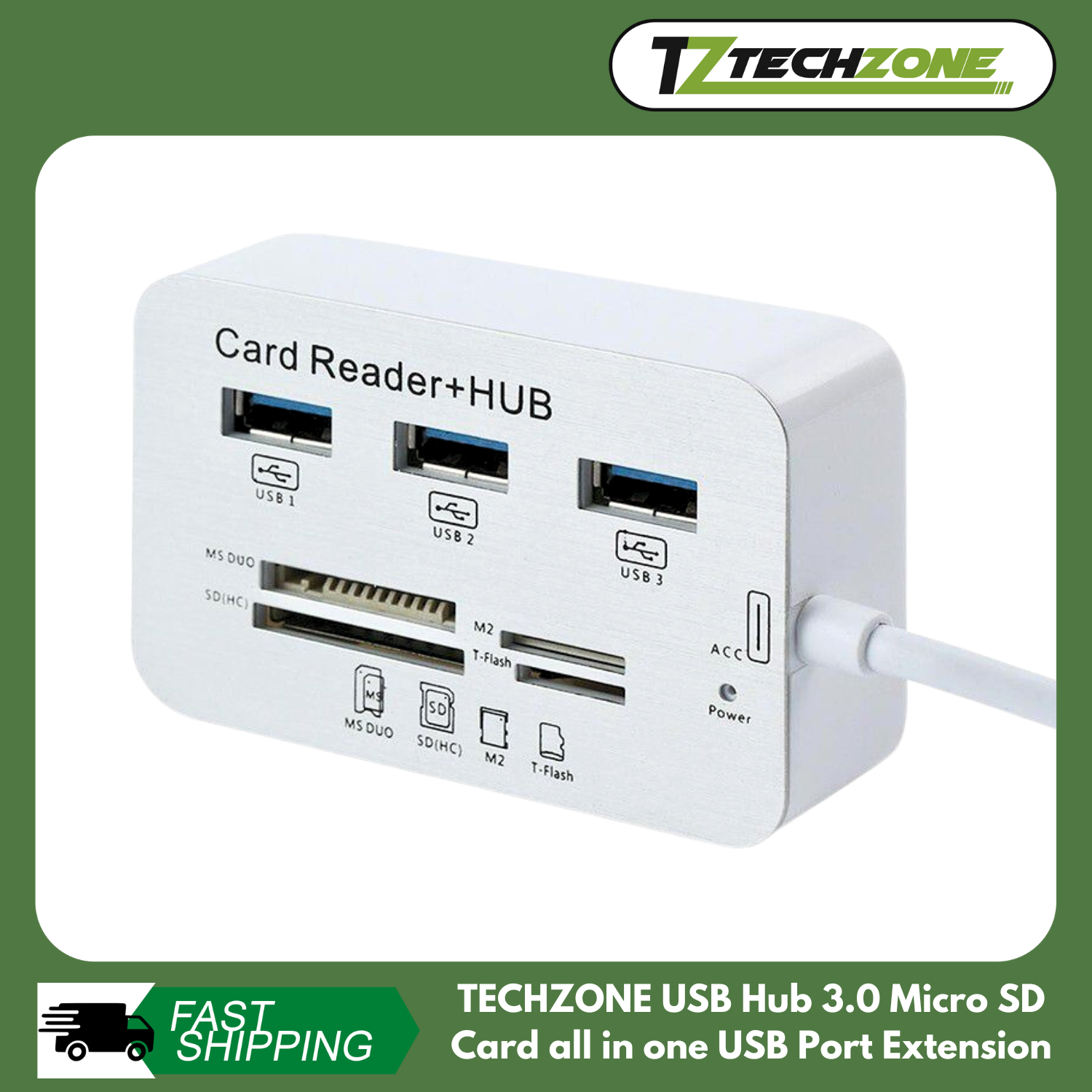 TECHZONE USB Hub 3.0 Micro Sd Card Read all in one USB Port Extension ...