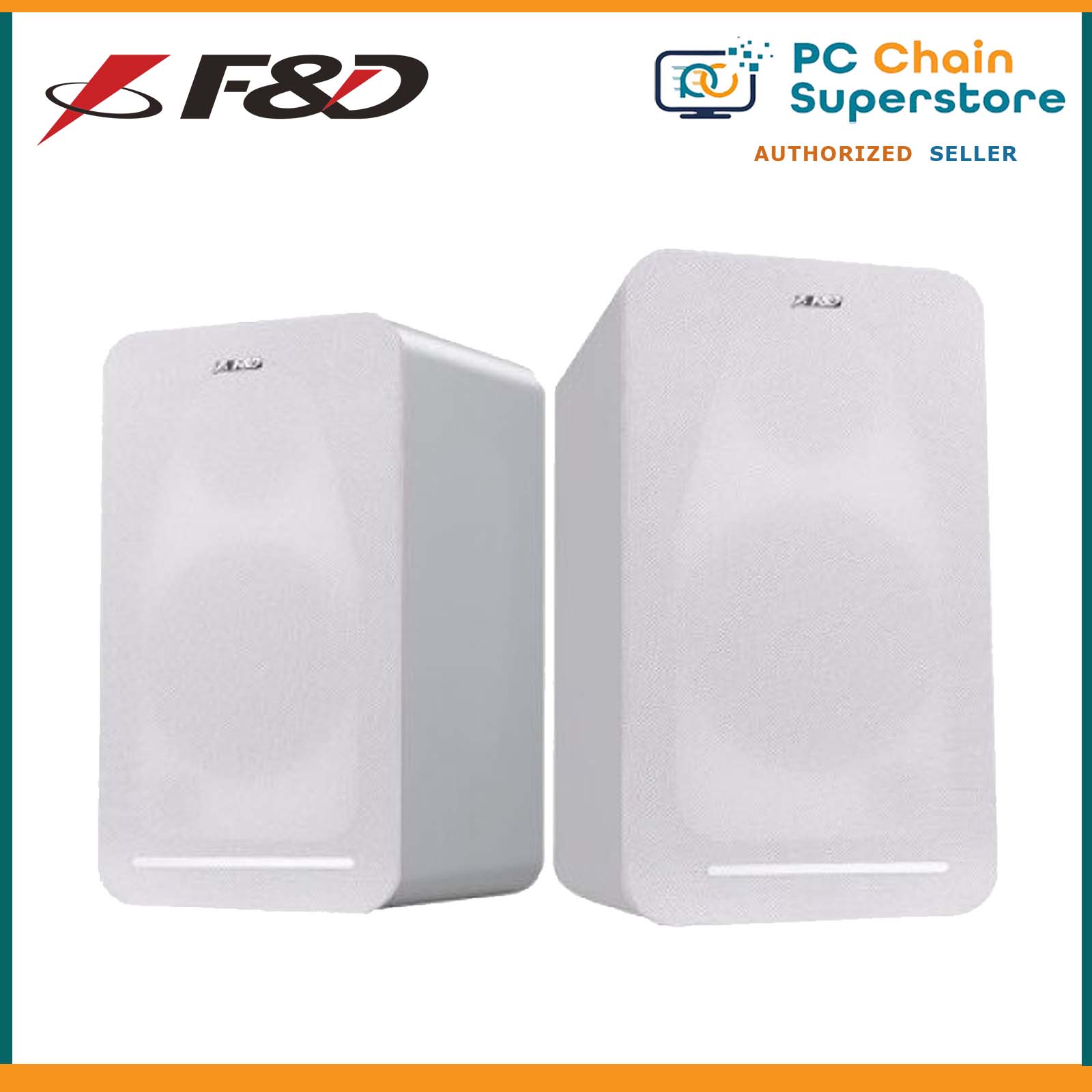 Fenda (F&D) R40BT Powered Bluetooth Bookshelf 2.0 White Speakers - 60W ...