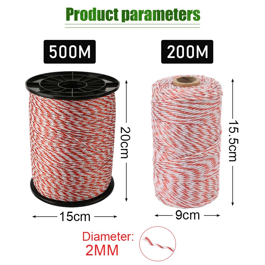 Ranch Electric Fence Electric Poly Wire Rope Electric 500M Ultra-Low ...