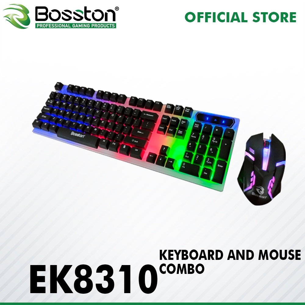 Gerou Bosston EK8310 Keyboard and Mouse Combo 104 Keys With led Lights ...