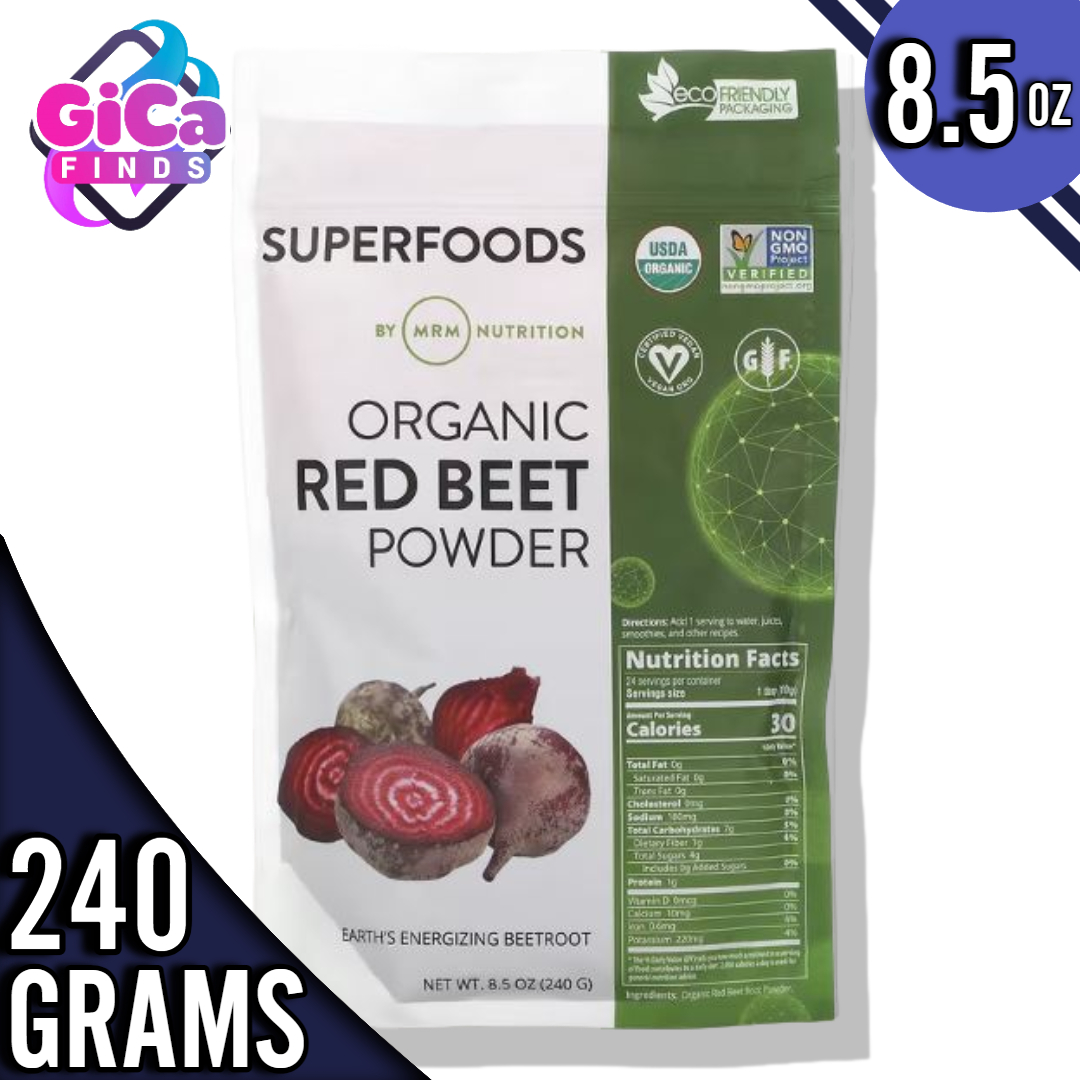 BEET ROOT MRM RED ORGANIC BEETROOT POWDER 8.5 OZ (240 GRAMS) | Lazada PH