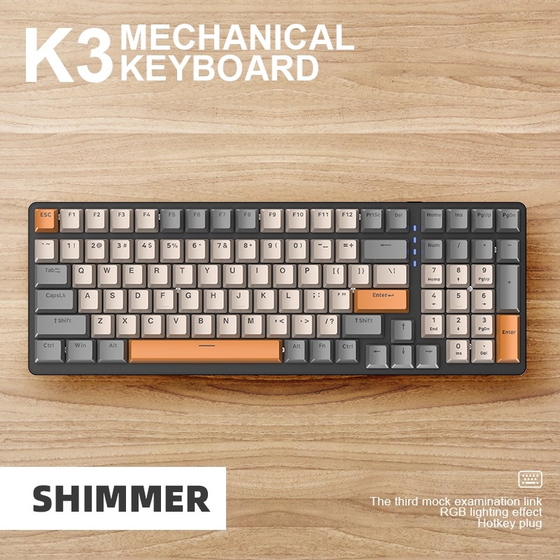 CPSTECH Shimmer Mechanical Keyboard 100 98 Keys 100 Type-C Wired ...