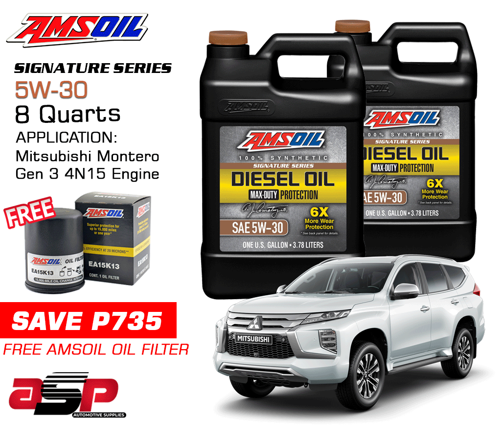 AMSOIL 5W-30 Signature Series Max-Duty Synthetic Diesel Oil 8 Quarts ...