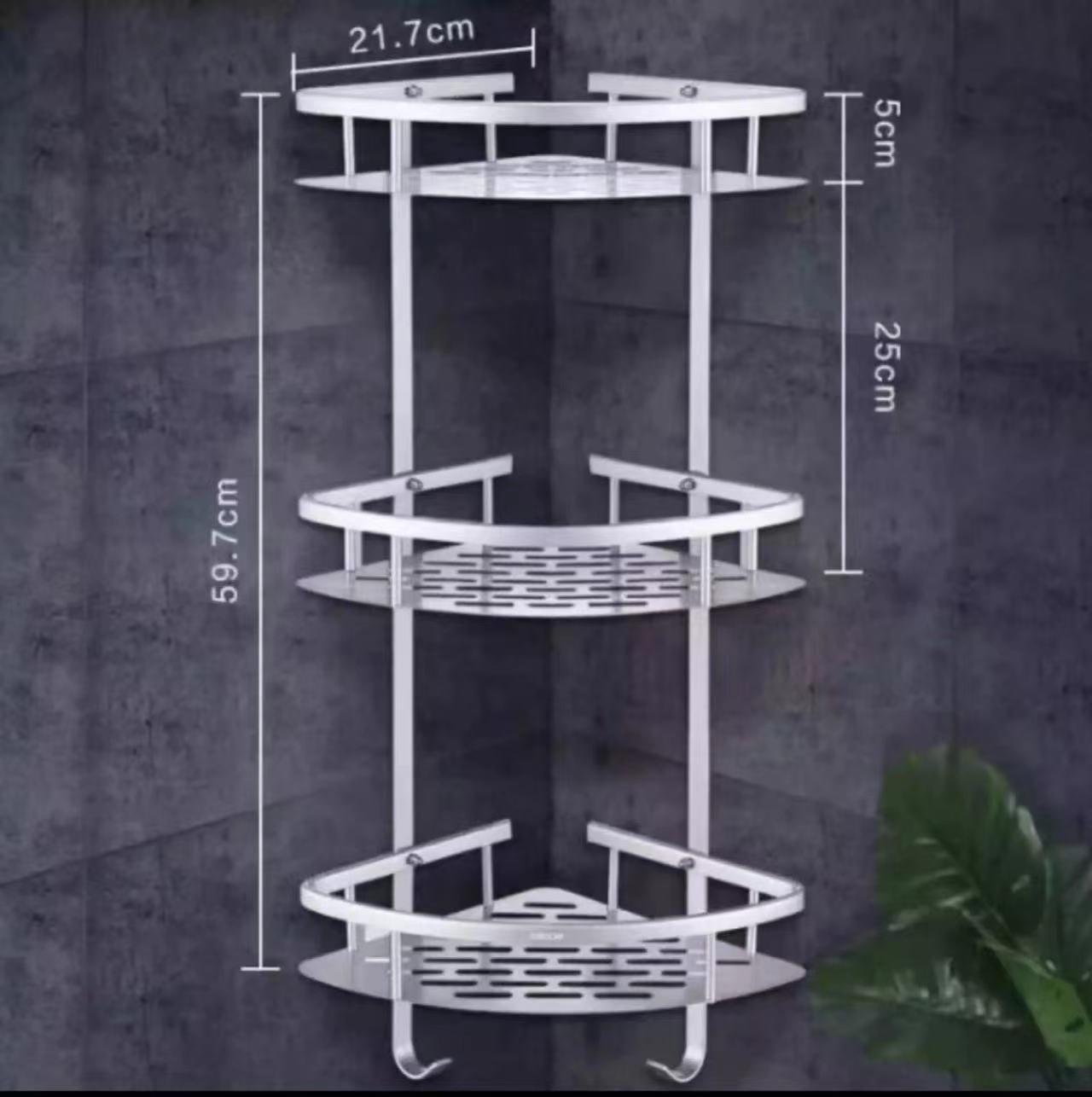 3 Layer Triangular Bathroom Corner Organizer Rack With Hook Triangle ...