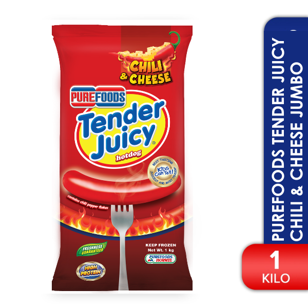 PUREFOODS Tender Juicy Chili and Cheese Hotdog Jumbo 1kg | Lazada PH