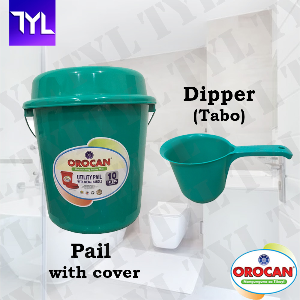 Orocan Pail 10L w Cover w Dipper Balde Timba Tabo Dippers Water Bucket ...