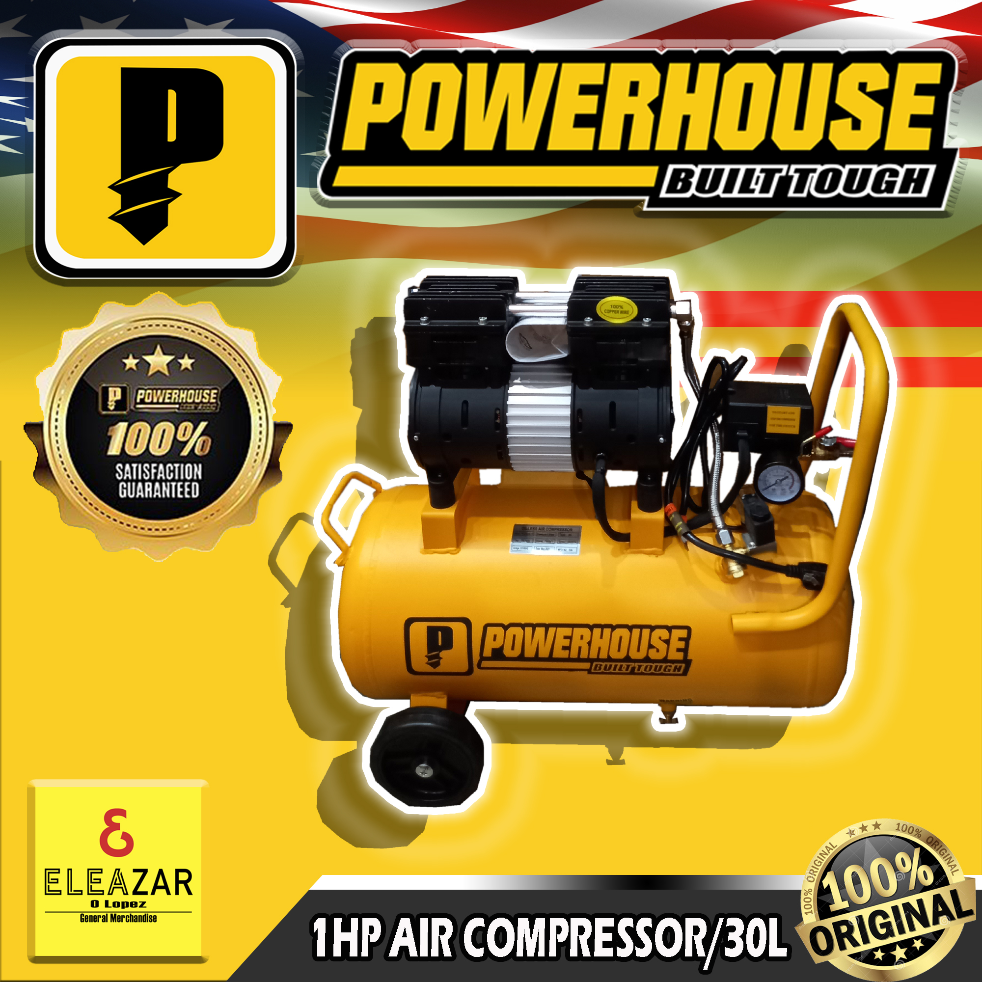 POWERHOUSE 1HP AIR COMPRESSOR 30L | Lazada PH