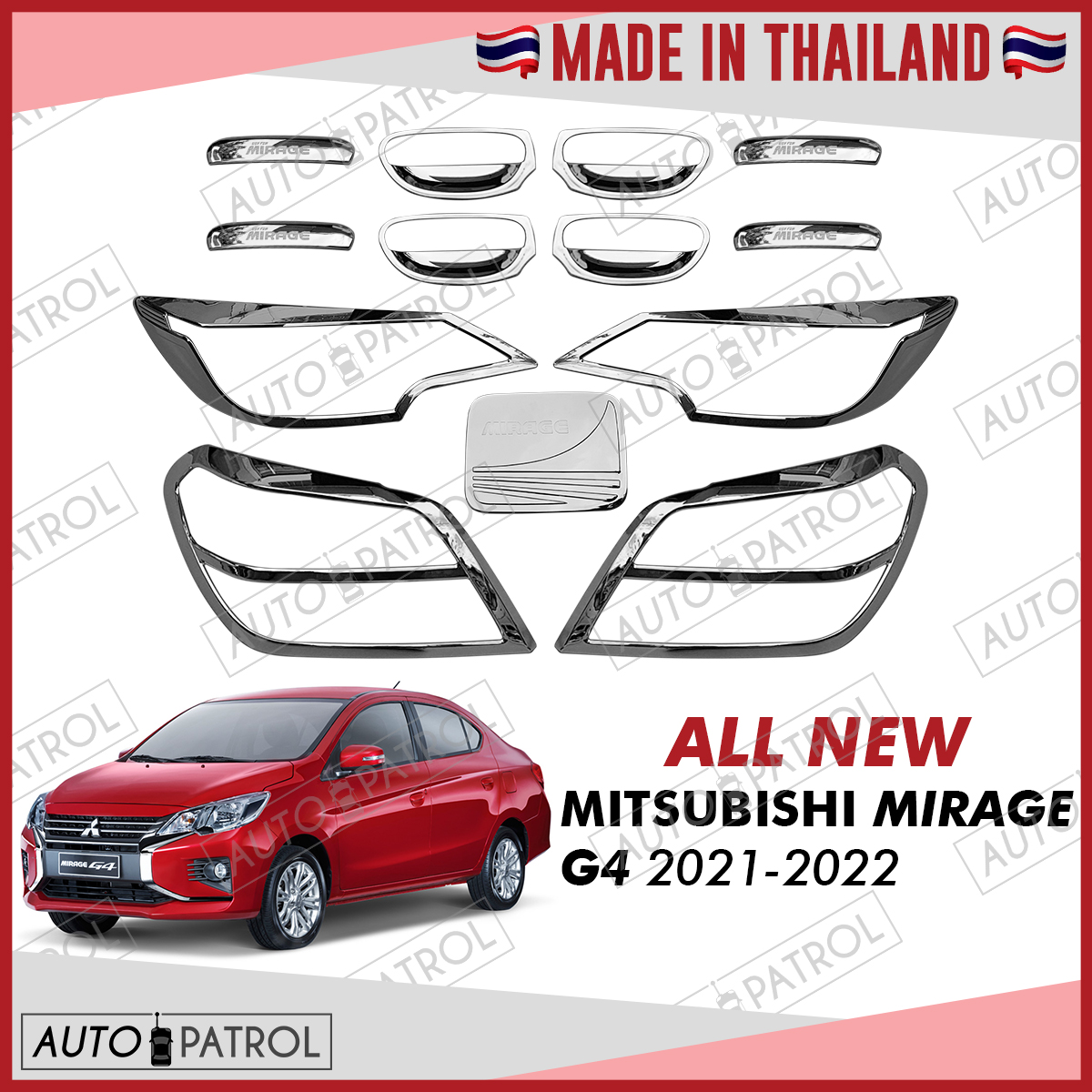 Mitsubishi Mirage G4 2021-2022 Combo Set Garnish Chrome | Lazada PH